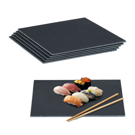Plats à fromage rectangulaires lot de 6 ardoises naturelles 40x30 cm ...
