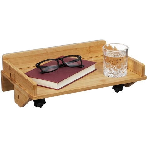 Relaxdays Tablette de lit, table de chevet à fixer, aussi pour lit ...