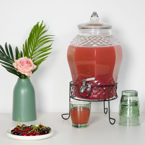 Relaxdays Distributeur de boisson, avec support et robinet, 8 litres ...