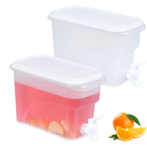 Relaxdays Distributeur de boissons frigo, 2 pcs, 3 l, avec robinet et ...