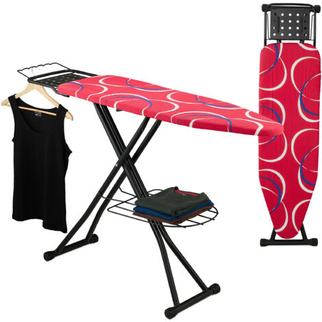 Relaxdays Table à repasser, pliable, planche réglable en hauteur ...