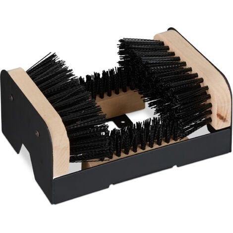 Relaxdays Gratte-pieds avec brosses sur 3 côtés, paillasson d'extérieur ...