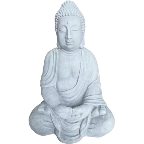Relaxdays Statue Bouddha assis XL 70 cm, déco jardin vintage ...
