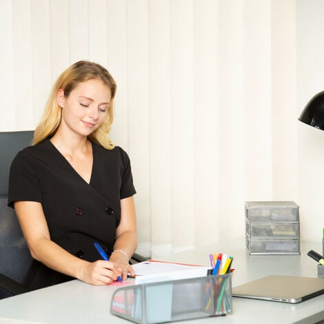 Relaxdays Organiseur de bureau 3 tiroirs métal fournitures stylos ...