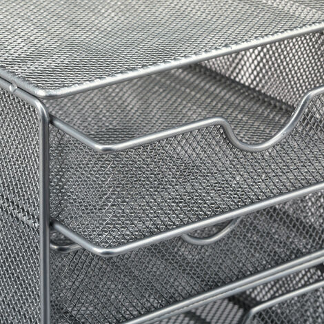 Relaxdays Organiseur de bureau 3 tiroirs métal fournitures stylos ...