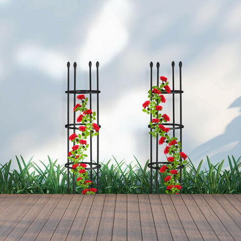Relaxdays Tuteurs pour rosiers, Lot de 2, 90 cm de haut, Support pour ...