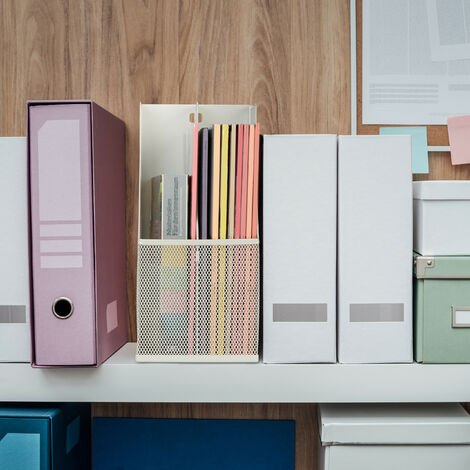 Relaxdays Range-revues en métal 2 compartiments A4, HxLxP : 31,5x14 ...