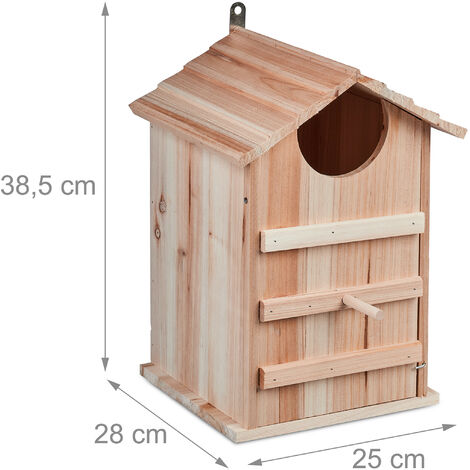 Relaxdays Casetta per Uccelli, Nido in Legno Fiammato, Casa Appesa per ...