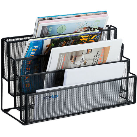 Relaxdays Portariviste da Scrivania in Metallo, Organizer ...