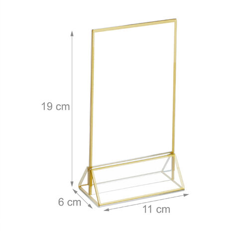 Relaxdays Portamenu da Tavolo, A6, Set 6 Supporti Segnaposto Acrilico ...