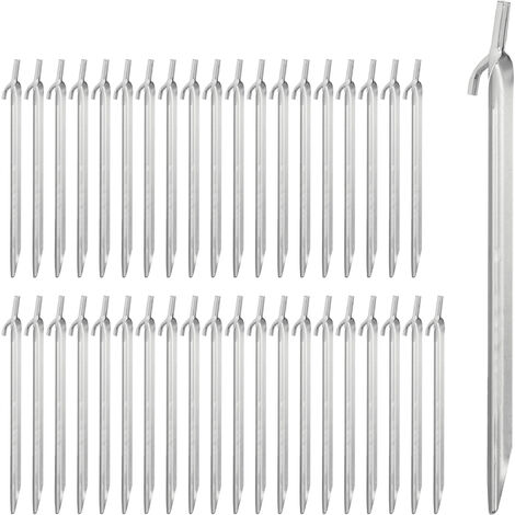 Set da 40 Picchetti da Tenda, Pioli Ancoraggio su Terreni Duri, Acciaio ...