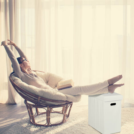 Relaxdays Pouf Contenitore per Sedersi, Coperchio Imbottito, HxLxP: 49 ...