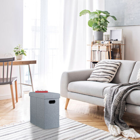 Relaxdays Pouf Contenitore per Sedersi, Coperchio Imbottito, HxLxP: 49 ...