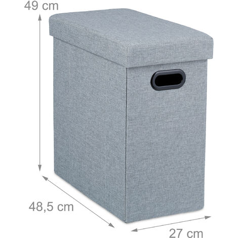 Relaxdays Pouf Contenitore per Sedersi, Coperchio Imbottito, HxLxP: 49 ...