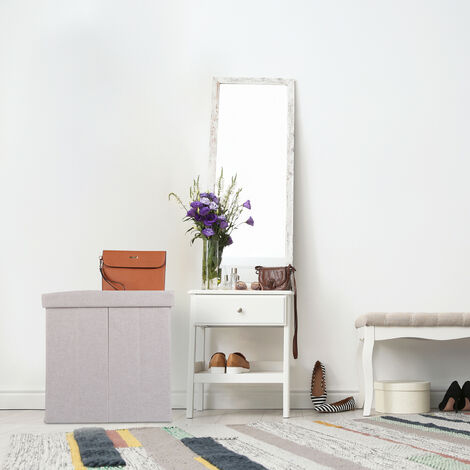 Relaxdays Pouf Contenitore per Sedersi, Coperchio Imbottito, HxLxP: 49 ...