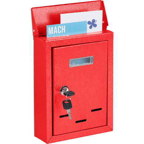 Relaxdays Cassetta della Posta con Targhetta, Metallo, 2 Chiavi ...