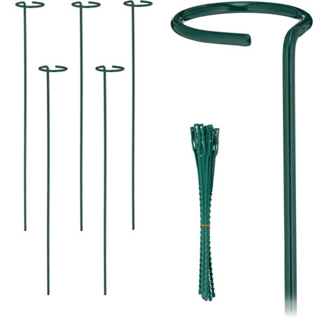 Relaxdays Supporto per Piante Rampicanti, Set da 6 Sostegni Piantine ...
