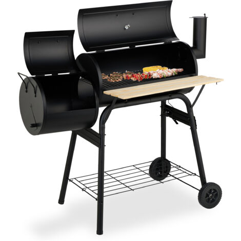 Relaxdays Barbecue Carbonella con Ruote e Ripiani, Griglia Affumicatore ...