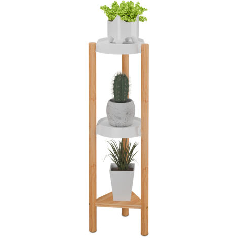 Relaxdays Scaffale Portapiante con 3 Ripiani in Plastica, Scala ...