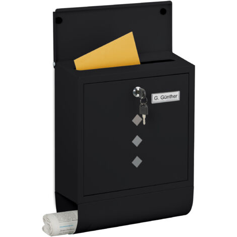 Relaxdays Cassetta della Posta con Scomparto Portagiornali, Buca ...