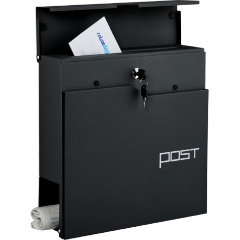 Relaxdays Cassetta della Posta con Scomparto Portagiornali, Buca Porta ...