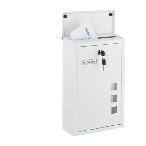 Relaxdays Cassetta della Posta a Parete, Buca Porta Lettere con Chiave ...