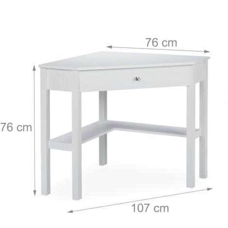 Relaxdays Scrivania ad Angolo, Ripiano e Cassetto, Salvaspazio, Ufficio ...