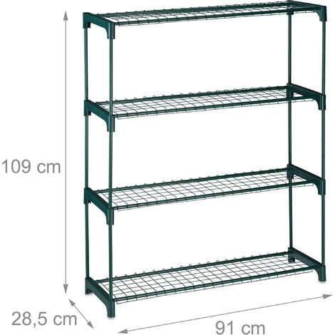 Relaxdays Scaffale Porta Piante da Interno, 4 Ripiani, Mobiletto per ...