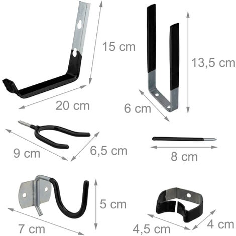 Relaxdays Set da 30 Ganci da Parete, Supporto Porta Utensili da Muro ...