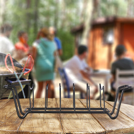 Relaxdays Supporto per Costine, Cestello 2in1 da Barbecue, Rib Rack per ...