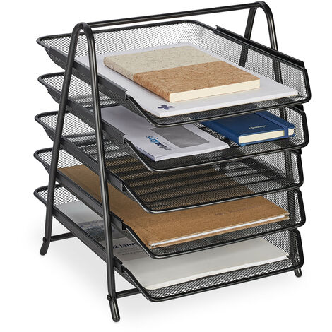 Relaxdays Organizer Portadocumenti con 5 Vaschette, Portalettere A4 ...