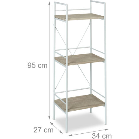Relaxdays Scaffale da Terra, 95 x 34 x 27 cm, 3 Ripiani, Mobiletto ...