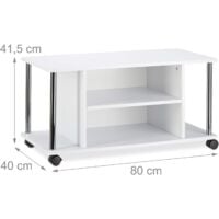 Relaxdays 10021865 Mobile TV Bianco, con 4 ruote, Carrello Porta ...