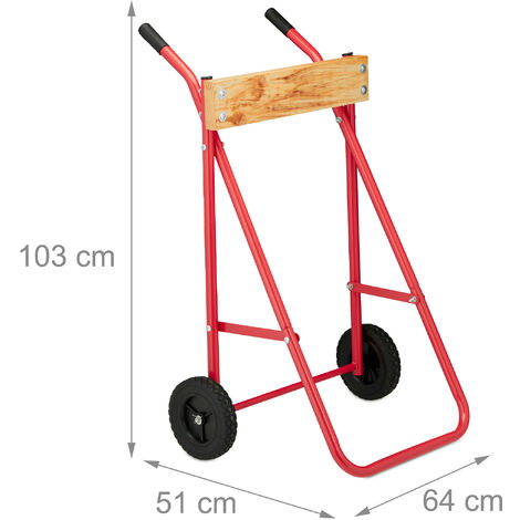 Relaxdays Soporte Motor Fueraborda, Carro con Ruedas, Almacenamiento y ...