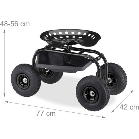 Relaxdays Asiento con Ruedas para Jardín, Jardinería y Taller, 150 kg ...