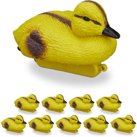 Relaxdays 10 Patos Decoración Estanque, Patitos Flotantes, Adorno ...