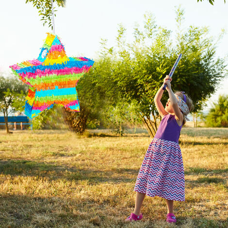 Relaxdays Set de Piñata Estrella XXL, Palo, Antifaz y Confeti, Papel ...