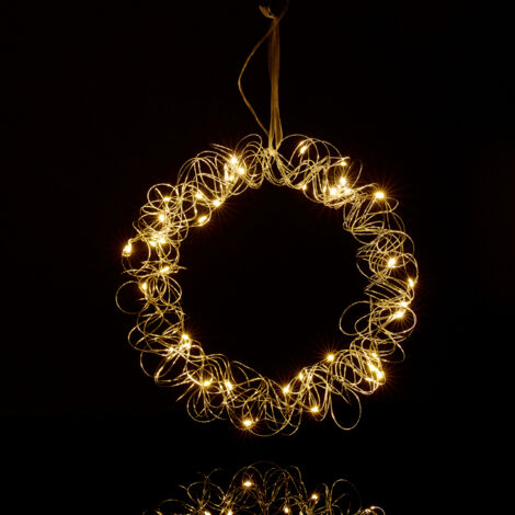 Relaxdays Corona Luces LED, Decoración Ventana Colgante, Ø 30 cm ...