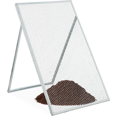 Relaxdays Cribadora Tierra, 100x60 cm, Criba Jardín, Metal Galvanizado ...