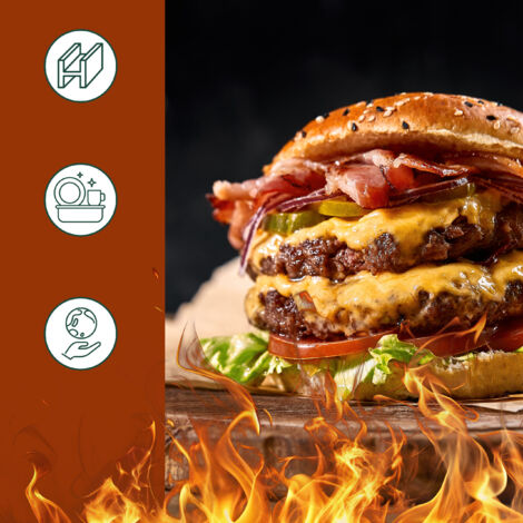 Juego de hamburguesas Smash Burger de Relaxdays, 3 piezas, prensa con ...