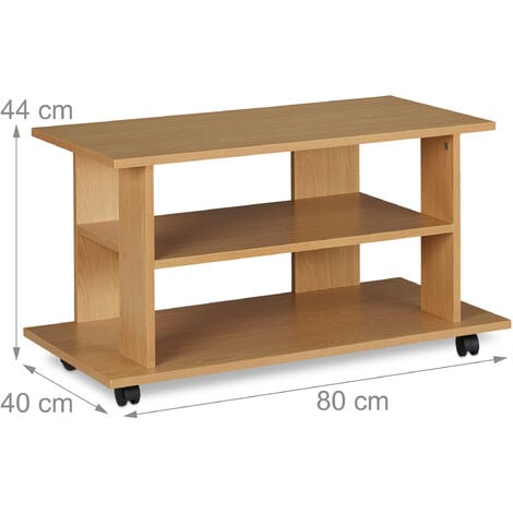 Relaxdays Mueble TV Ruedas con 2 Compartimentos, Mesa Televisión, 45 x ...