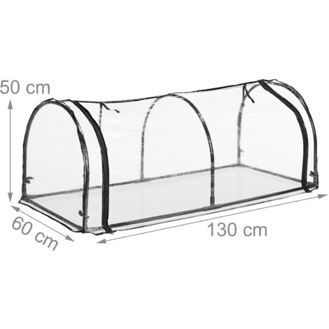 Relaxdays Invernadero Túnel Plástico, 50 x 130 x 60 cm, Vivero Cultivo ...