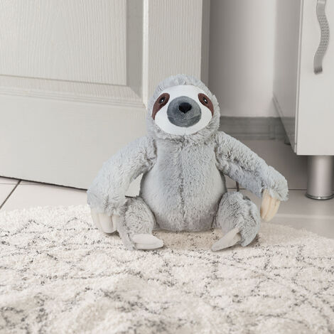 Relaxdays Doorstop Sloth, Fabric & Sand, Anti-Slamming Buffer, Inside ...