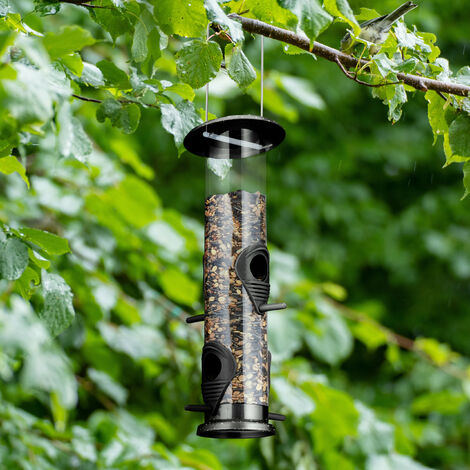 Relaxdays Bird Feeder for Hanging, Feeding Station, Safe from Predators ...