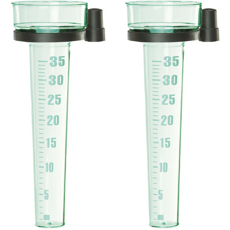 Relaxdays Rain Gauge, 2x Set, Precipitation Measurer, Rainfall ...