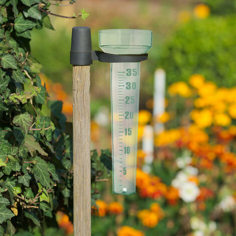 Relaxdays Rain Gauge, 2x Set, Precipitation Measurer, Rainfall ...