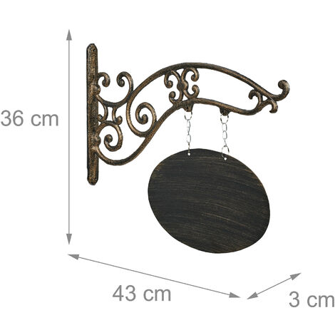 Relaxdays Wall Sign, Cast Iron, Hang Up, Write On, Restaurants, Bars ...