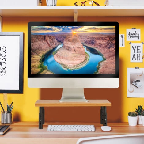 Relaxdays Monitor Stand, Height Adjustable, HxWxD: 16 x 42 x 26.5 cm ...