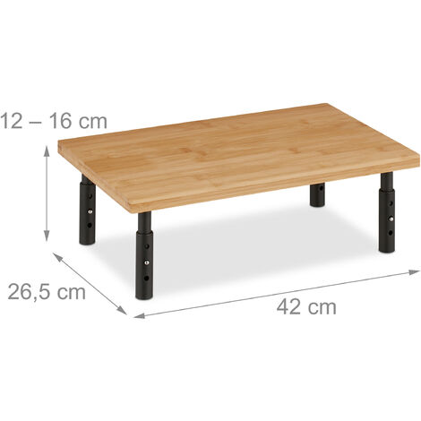 Relaxdays Monitor Stand, Height Adjustable, HxWxD: 16 x 42 x 26.5 cm ...