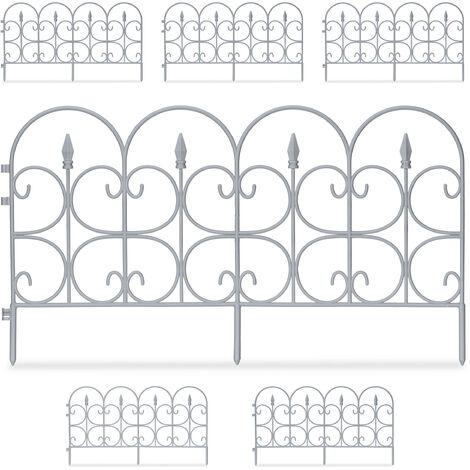 Relaxdays Garden Edging, Set of 6, HxW: 38 x 68.5 cm each, Decorative ...